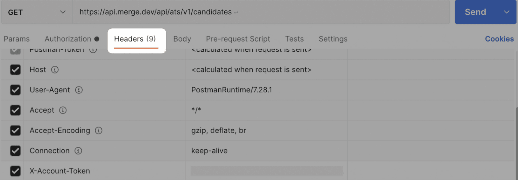 Testing Merge's Unified API via Postman