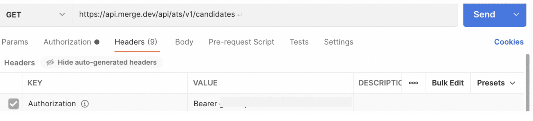 Testing Merge's Unified API via Postman